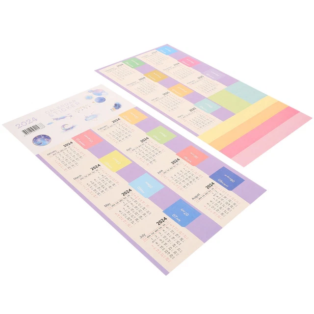 10 SETS CALENDAR Tabs 2024 Full Year Index Label Sticker 4pcs/set ...