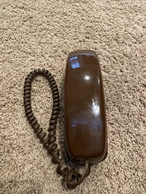 VINTAGE WESTERN ELECTRIC Trimline Telephone Brown Push Button Retro ...
