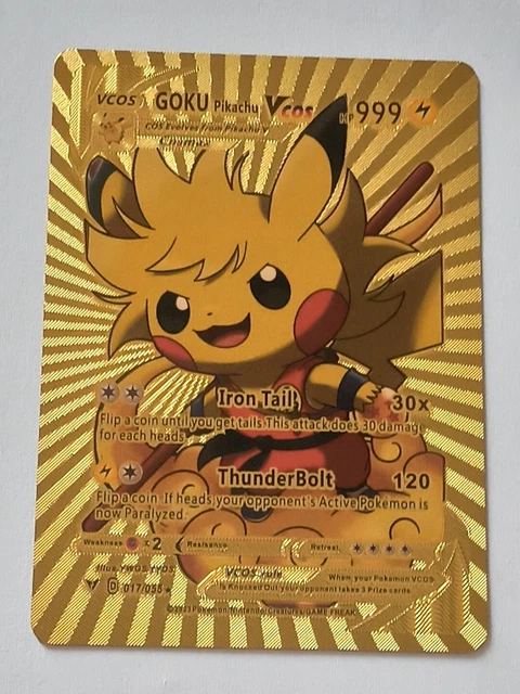 GOKU DRAGON BALL Z Dbz Pikachu Pokemon Cosplay Cards Holo Prism Anime ...