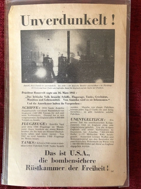 WW2 RAF / German Aerial Dropped Leaflet, Original. £24.95 - PicClick UK