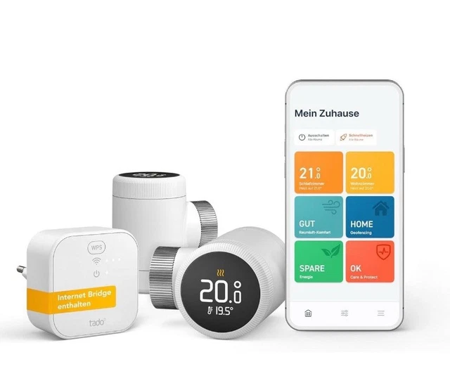 TADO SMARTES HEIZKÖRPERTHERMOSTAT X – Starter Kit mit Bridge X EUR 120 ...