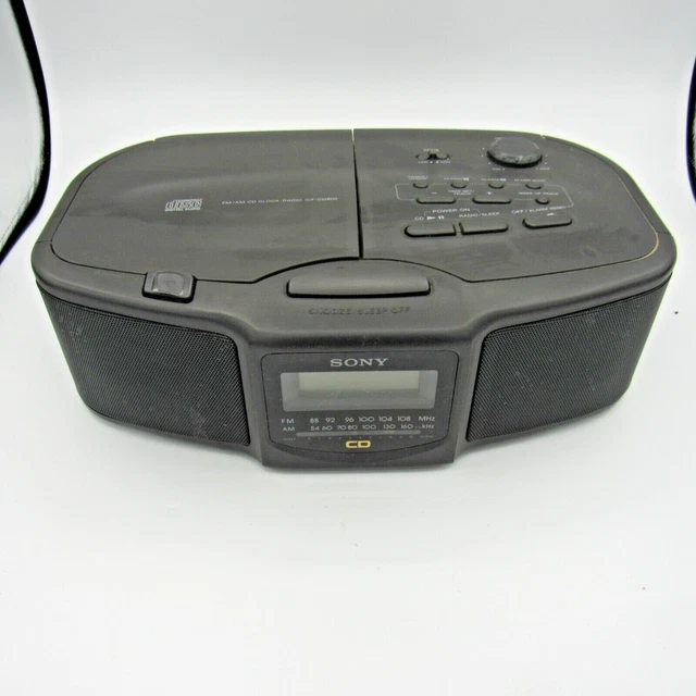 REPRODUCTOR DE CD de disco compacto Sony AM FM radio reloj alarmas ...