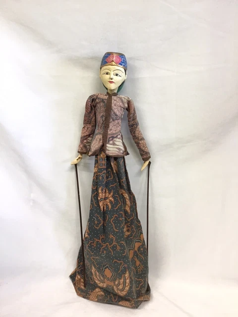 LARGE VINTAGE INDONESIAN Wayang Golek Wooden Stick Puppet Theater ...