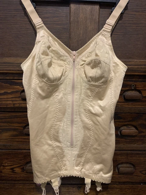 VINTAGE TRIUMPH BEIGE Corselette girdle Shapewear dress size 38B ...