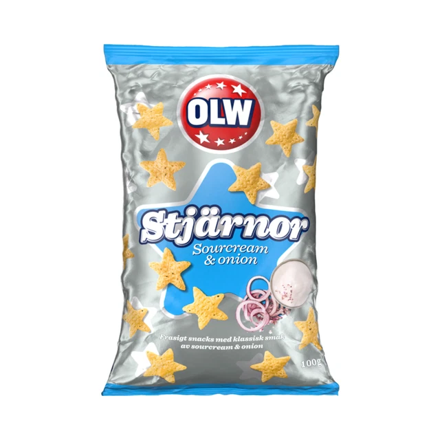 OLW STARS 100G – Swedish Corn Star Snack – Crispy Light Salty Treat £5. ...