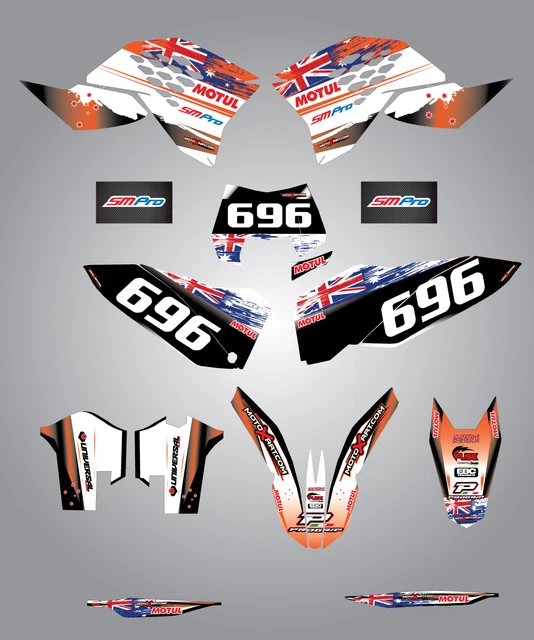 CUSTOM GRAPHICS FULL Kit -AUSSIE PRIDE Style to fit KTM EXC - 2008 / ...