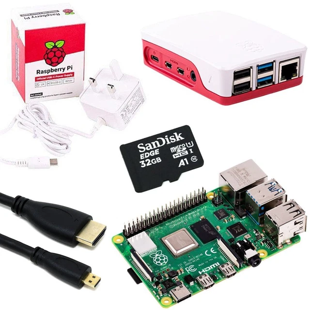 RASPBERRY PI 4 Model B 4gb Ram Starter Kit XL Heatsink 1.5 Ghz Quad ...