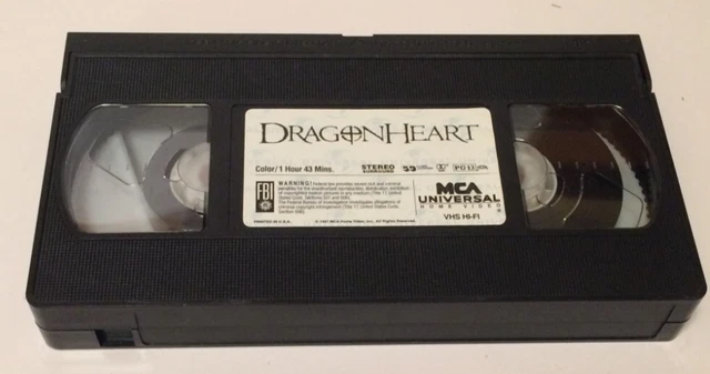 DRAGONHEART~USED VHS ONLY~DENNIS Quaid~Sean Connery~Fantasy Adventure ...