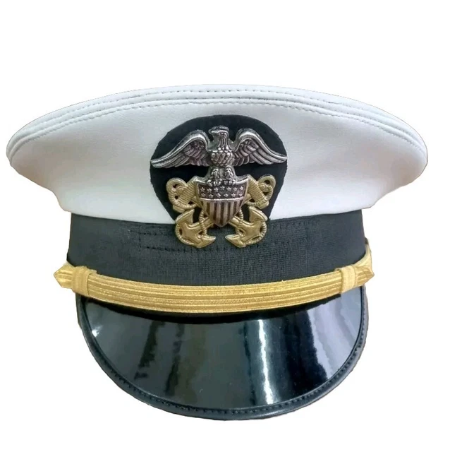WW2 US NAVY Officer Hat Lieutenant Commander Naval Warrant Visor Cap In ...
