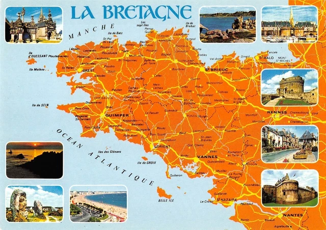 BR52508 LA BRETAGNE map cartes geographiques France EUR 4,23 - PicClick DE