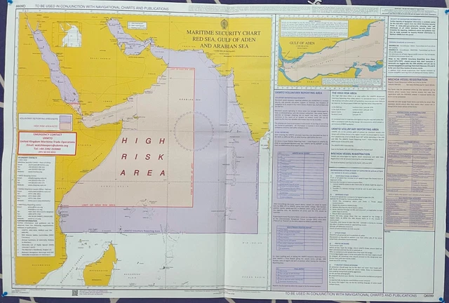 ADMIRALTY Q6099 MARITIME SECURITY CHART RED SEA GULF OF ADEN AND ...