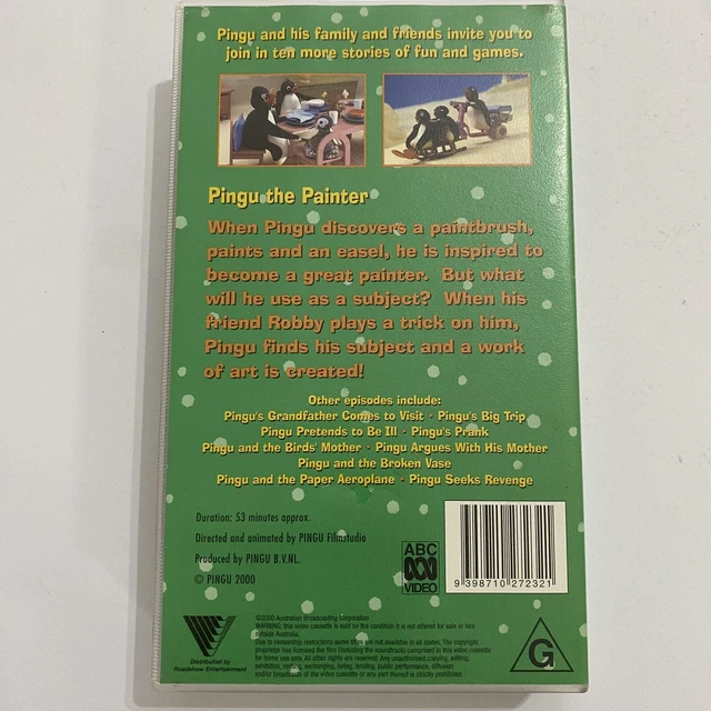 PINGU VHS PINGU The Painter 2000 VERY RARE ABC Kids Video Tape ...