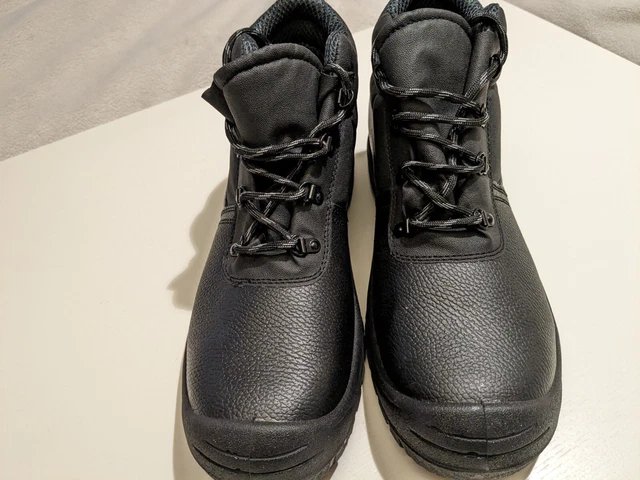 SAFETY BOOTS UK 11 Steel Toe Dimensions Leather Black New Never Worn ...