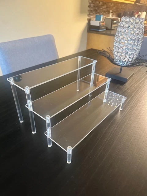 ACRYLIC DISPLAY RISERS, 3 Tier Perfume Organizer Stand, Clear 12" x 9 ...
