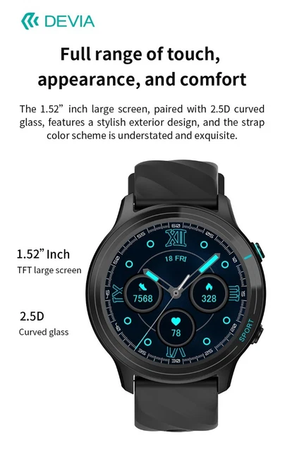 DEVIA SMART WATCH WT3 IP67 modello Z123 Nero EUR 44,43 - PicClick IT