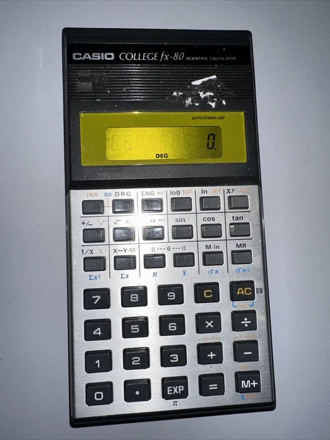 CASIO VINTAGE COLLEGE FX - 80 Calcolatrice scientifica testata ...