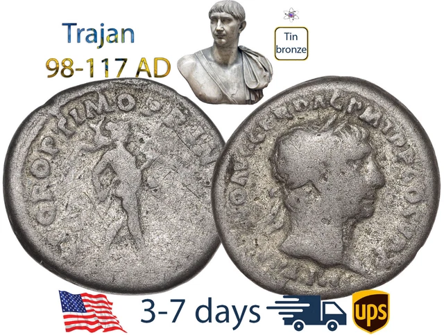 ANCIENT ROMAN EMPIRE Coin Tin bronze Denarius Trajan 98 117 AD ...