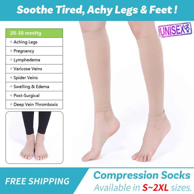 COMPRESSION SOCKS HOSE Footless Men Women, Relief Swelling Edema ...