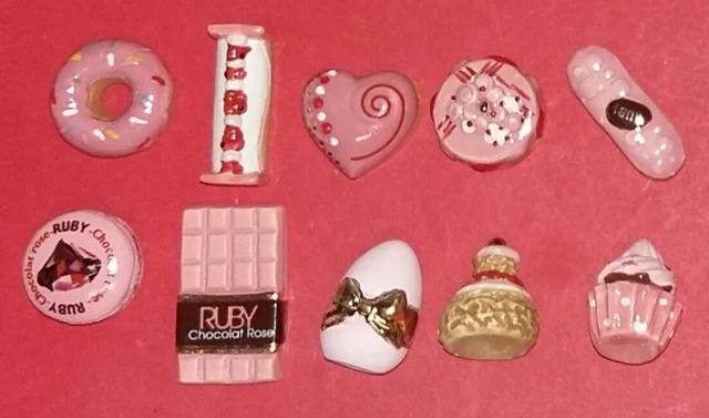 SÉRIE FÈVES COMPLÈTE collection ruby chocolat rose gâteau pâtisserie ...
