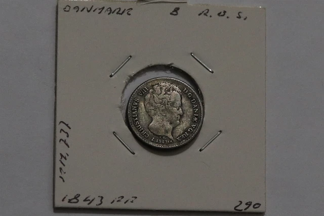 🧭 🇩🇰 DÄNEMARK 8 Rigsbankskilling 1843 B77 Cm2-18 EUR 31,55 - PicClick DE