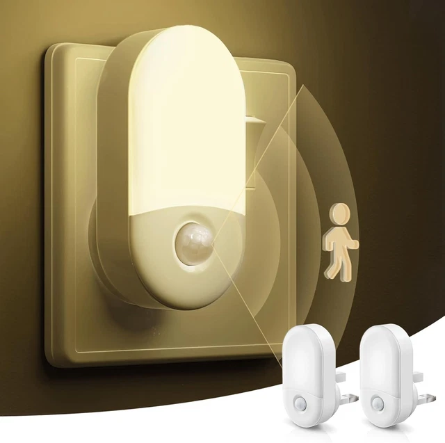 MOTION SENSOR NIGHT Light Plug into Wall 2 Pack Motion Sensor Lights ...