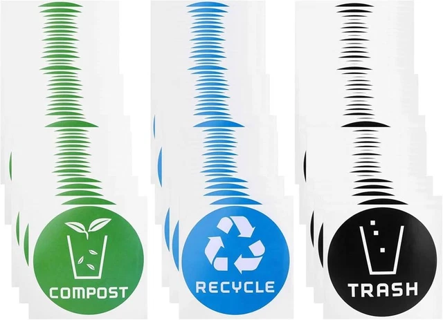 RECYCLE STICKER FOR Trash Can, Bin Labels Ideal Signs Use On Home or ...