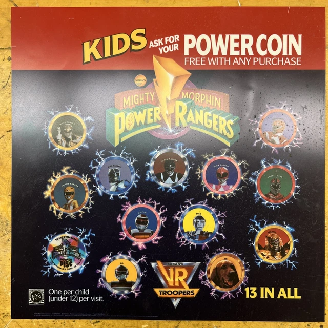 VINTAGE MCDONALD’S POWER Rangers Coin Happy Meal Translite Advertising ...