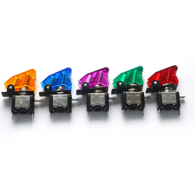 CAR TRUCK ILLUMINATED Led Toggle Switch Safety Aircraft Flip Up Cover ...