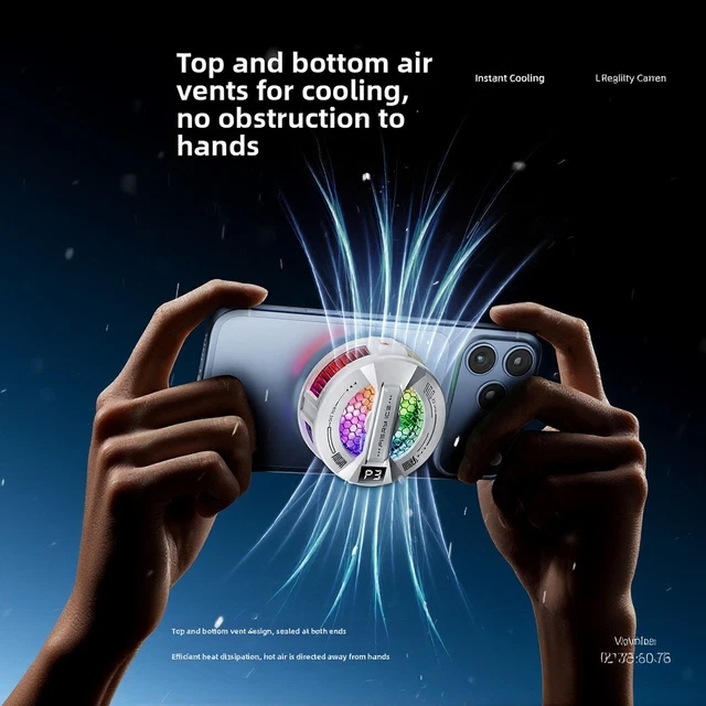 RGB ENHANCED PHONE Cooler with Adaptive Fan Speed and Type C Power ...