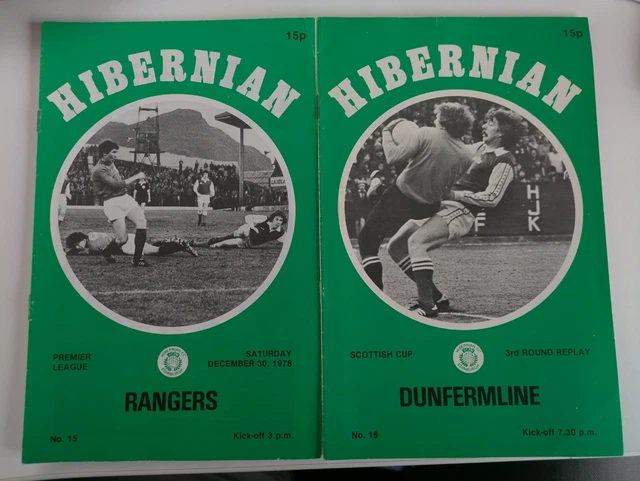 HIBERNIAN FC HIBS - COLLECTION OF 2 MATCH PROGRAMMES - HFC HOME MATCHES ...