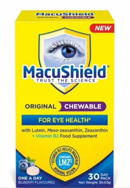 MACUSHIELD ORIGINAL BILBERRY Flavoured Chewable for Eye Health - 30 ...