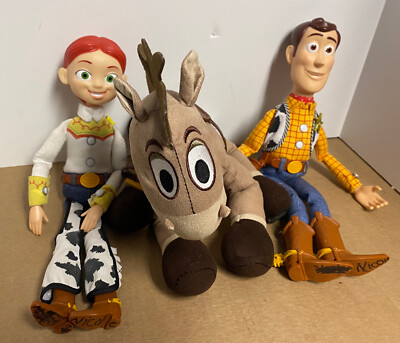 DISNEY PIXAR TOY STORY 2 Toys Plush Figures -Woody and Jessie, Bullseye ...
