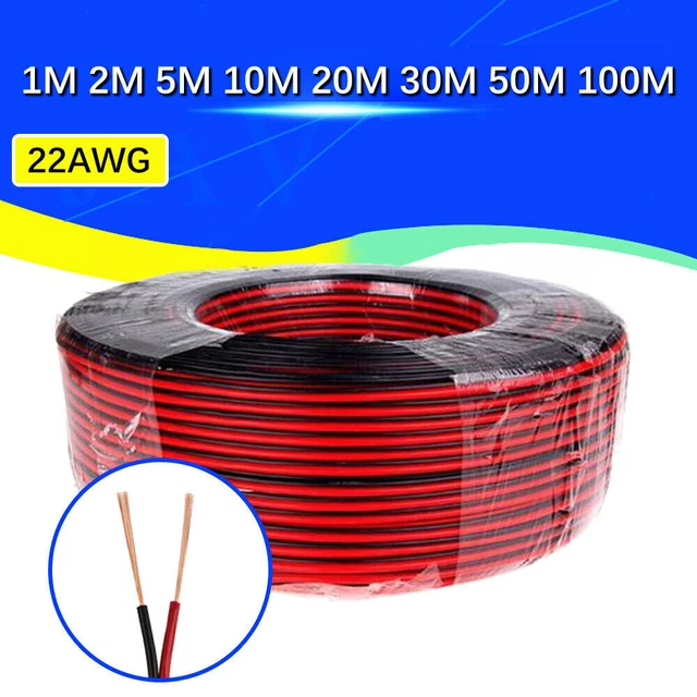 2PIN EXTENSION RED Black Wire Cable Cord for 3528 5050 5630 LED Strip ...