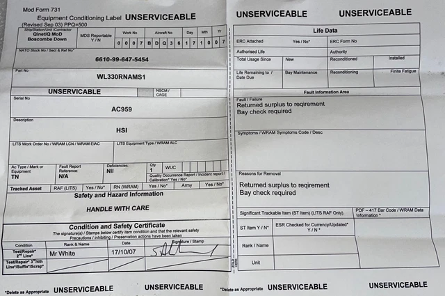 PANAVIA TORNADO AIRCRAFT Cockpit Hsi Instrument £225.00 - PicClick UK