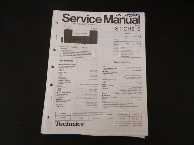 ORIGINAL SERVICE MANUAL Schaltplan Technics RS-DC8 EUR 12,50 - PicClick DE