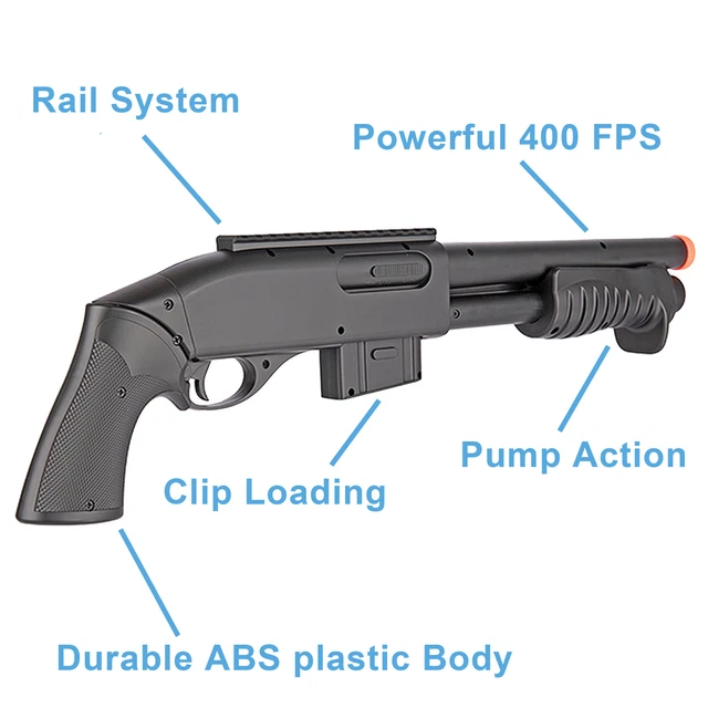 BBTAC AIRSOFT SHOTGUN Pump Action Gun Spring Loaded M401 Door Breacher ...