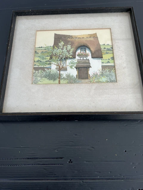 VINTAGE WATER COLOUR painting Cottage Signed Gerald Howarth 20th ...