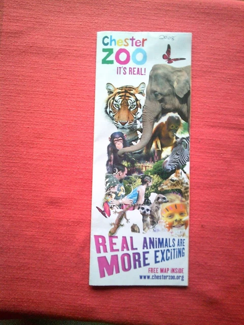 CHESTER ZOO LEAFLET Map Guide Flyer 2008 Photographs History Rare ...