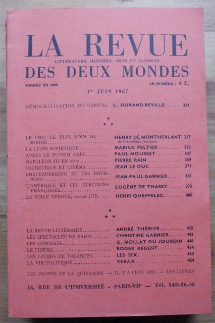 008040 - LA Revue des Deux Mondes n°11 du 1er juin 1967 [revue,deux,mondes] EUR 4,00 - PicClick FR