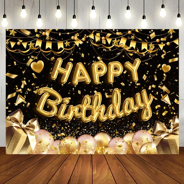 GOLDEN RIBBONS GIFT Pink Balloons Birthday Backdrop $35.97 - PicClick AU