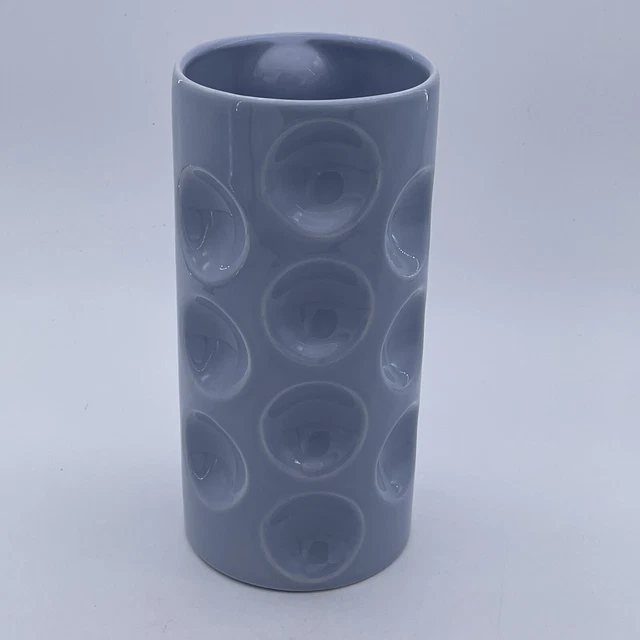 TALL KINGSTON POTTERY Hull Blue Ceramic Tardis Vase 1970s MCM Mid ...