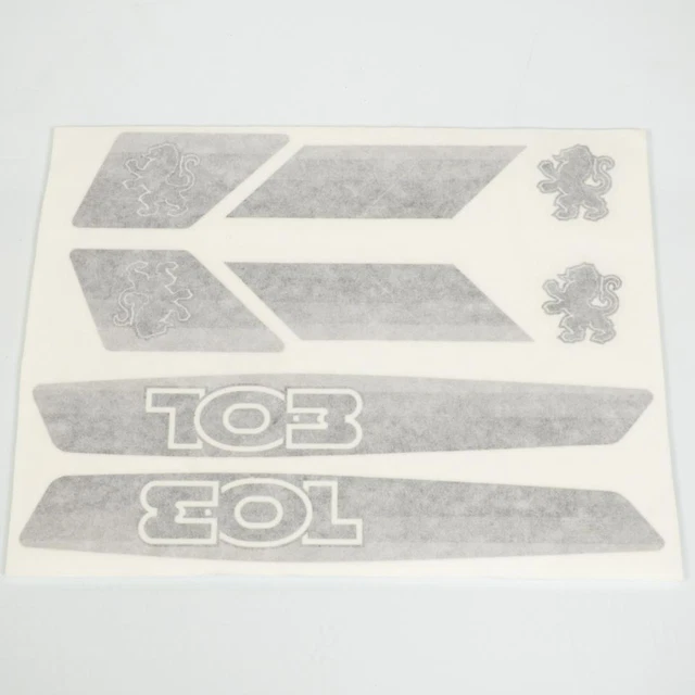 PLANCHE 8 AUTOCOLLANT sticker pour mobylette Peugeot 103 gris / noir ...