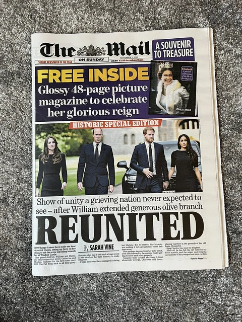 THE MAIL ON Sunday Newspaper-Queen Elizabeth Ii Death Uk-11Th September ...