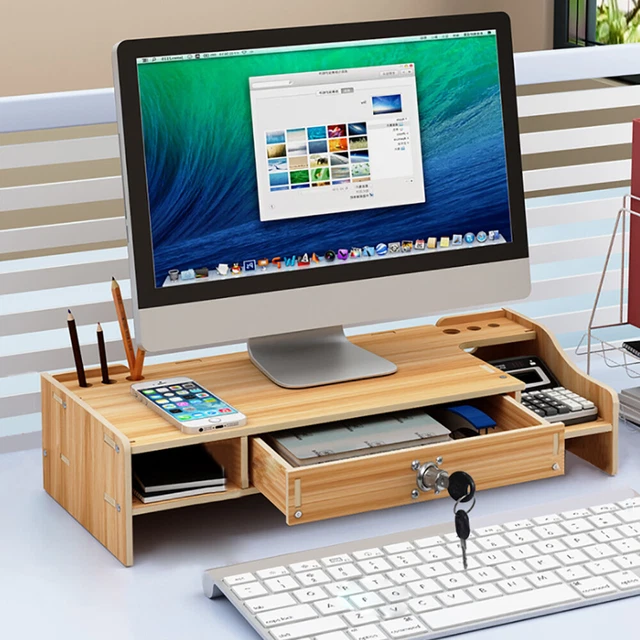 MONITOR STAND COMPUTER Laptop Riser Desk Shelf Organizer Ergonomic ...