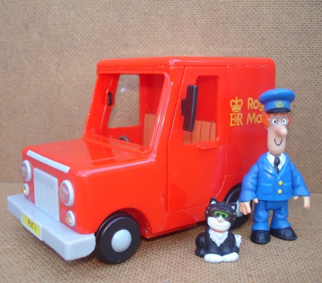 POSTMAN PAT RED Van Vehicle With Sounds Phrases + Pat Jess Cat Smaller ...