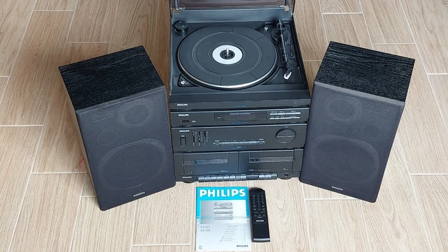 PHILIPS AS 405 Stereo Midi System With Remote Control, Turntable, Twin ...