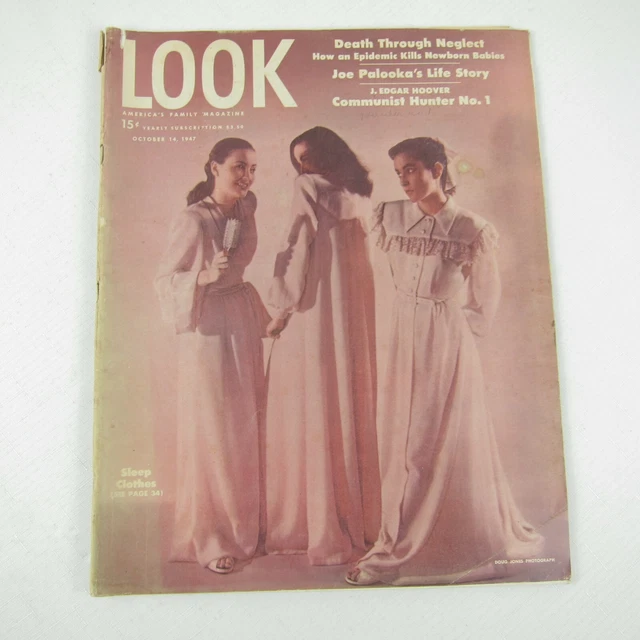 VINTAGE LOOK MAGAZINE October 1947 Joe Palooka, J Edgar Hoover ...