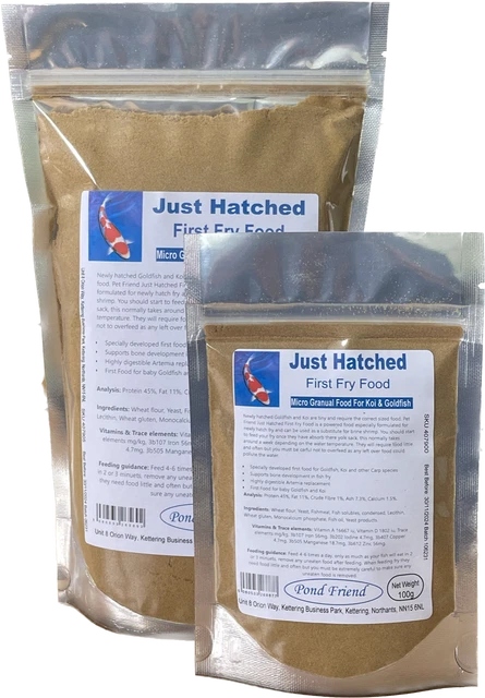 POND FRIEND JUST Hatched Fry Food Baby Goldfish & Koi First Starter ...