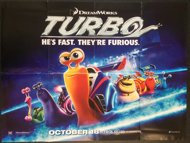 TURBO 2013 ORIGINAL Cinema UK Quad Movie POSTER Dreamworks Film £4.95 ...