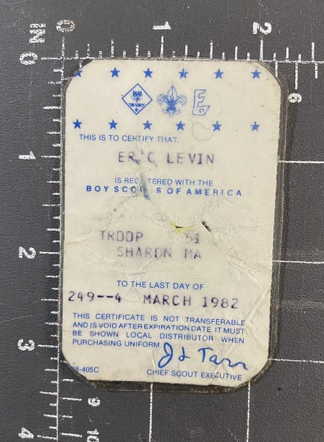 BSA BOY SCOUTS of America 1980 Identification Card ID Cubs 50th 70th ...